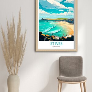 St Ives Cornwall Travel Print St Ives Wall Art St Ives Illustration ...