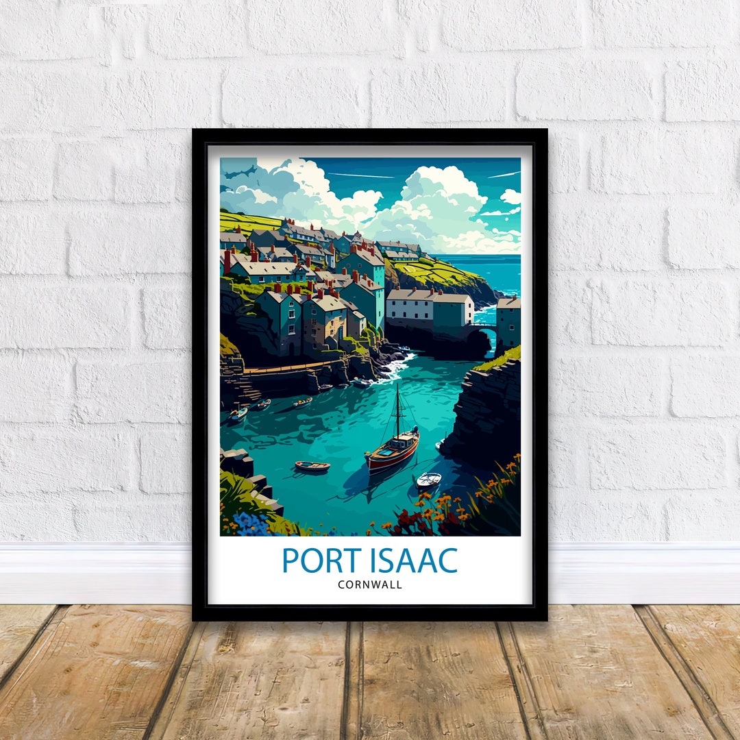 Port Isaac Cornwall Travel Print Coastal Wall Decor Port Isaac Poster ...