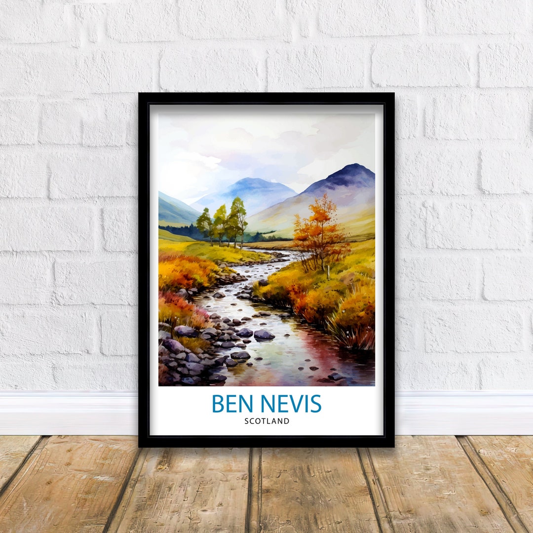 Ben Nevis Print Scottish Mountain Decor Fort William Scotland Wall Art ...