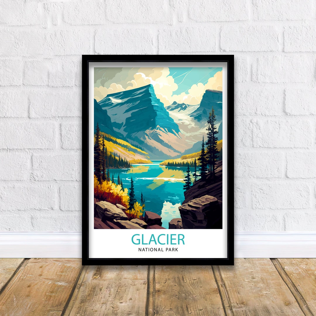 Glacier National Park Travel Print| Glacier National Park Wall Art ...