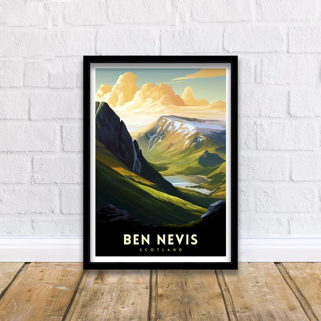 Ben Nevis Print Scottish Mountain Decor Fort William Scotland Wall Art ...