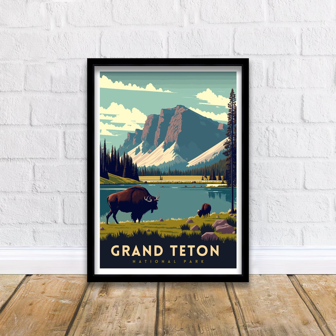 Grand Teton Travel Print | National Park | Grand Teton Print | National ...