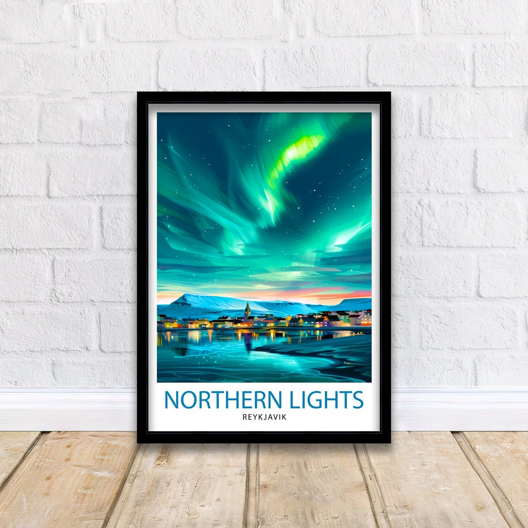 Northern Lights Travel Print Wall Decor Wall Art Aurora Borealis Wall ...