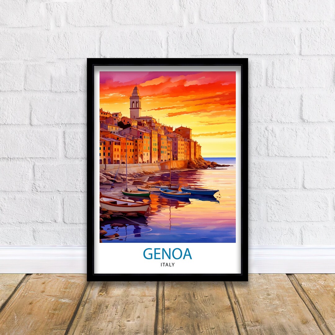 Genoa Italy Travel Print Genoa Wall Decor Genoa Poster Italy Travel Prints Genoa Art Print Genoa ...