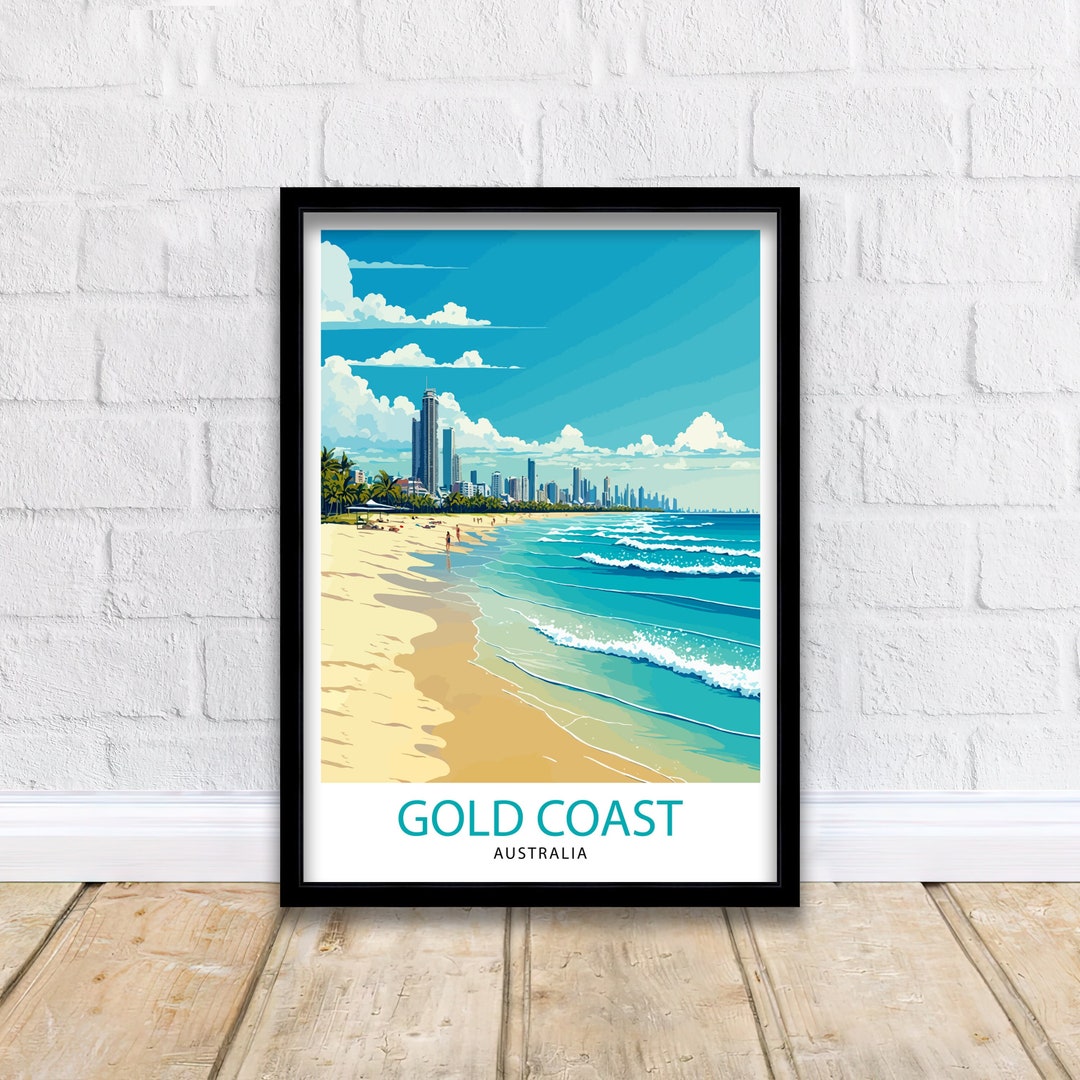 Gold Coast Queensland Travel Print Australia Wall Art Gold Coast ...