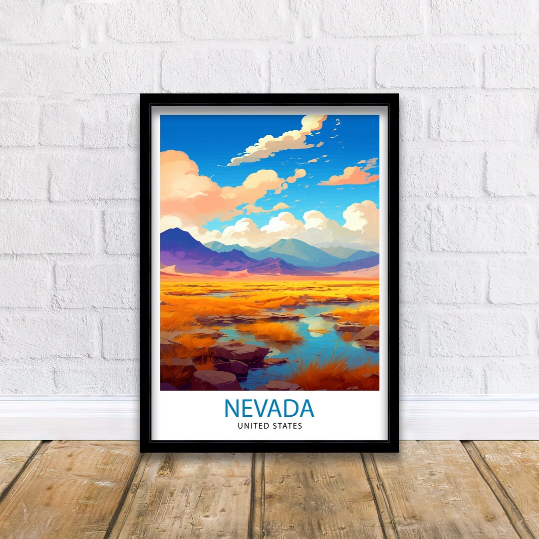 Nevada US Travel Print Nevada Wall Decor Nevada Poster US Travel Prints ...