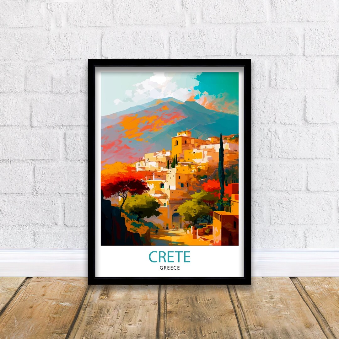 Crete Greece Travel Print Crete Wall Decor Crete Home Living Decor ...
