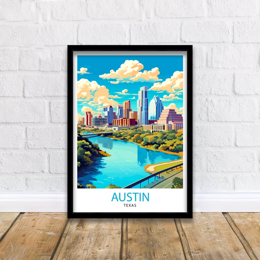 Austin Texas Travel Print| Austin Wall Art Texas Home Decor Austin ...