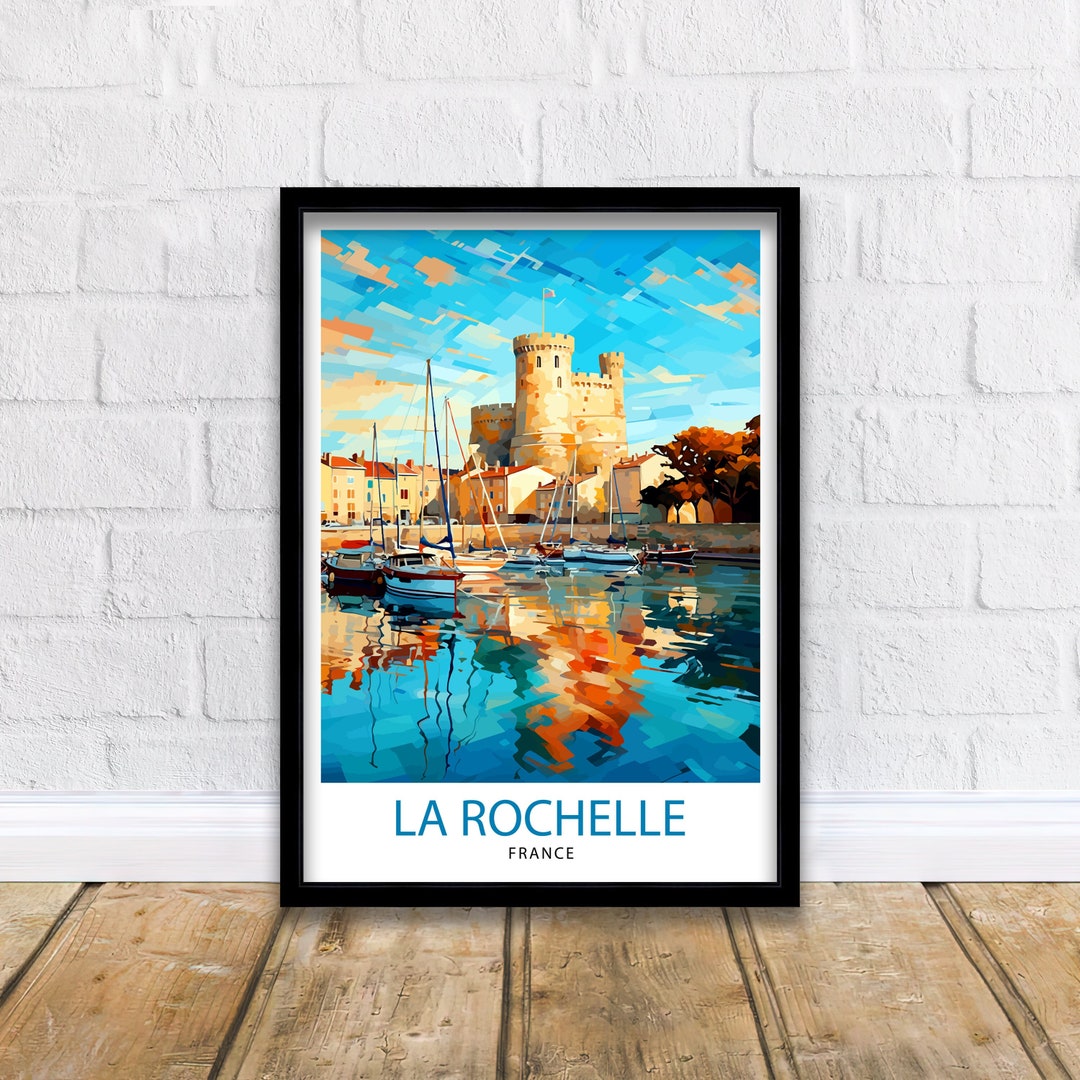 La Rochelle Travel Print La Rochelle Wall Decor France Illustration ...