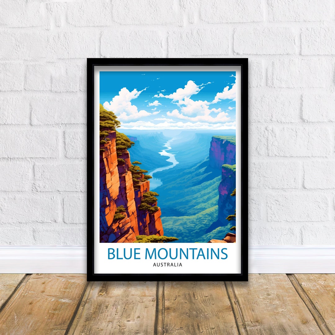 Blue Mountains Australia Travel Print Blue Mountains Wall Decor ...