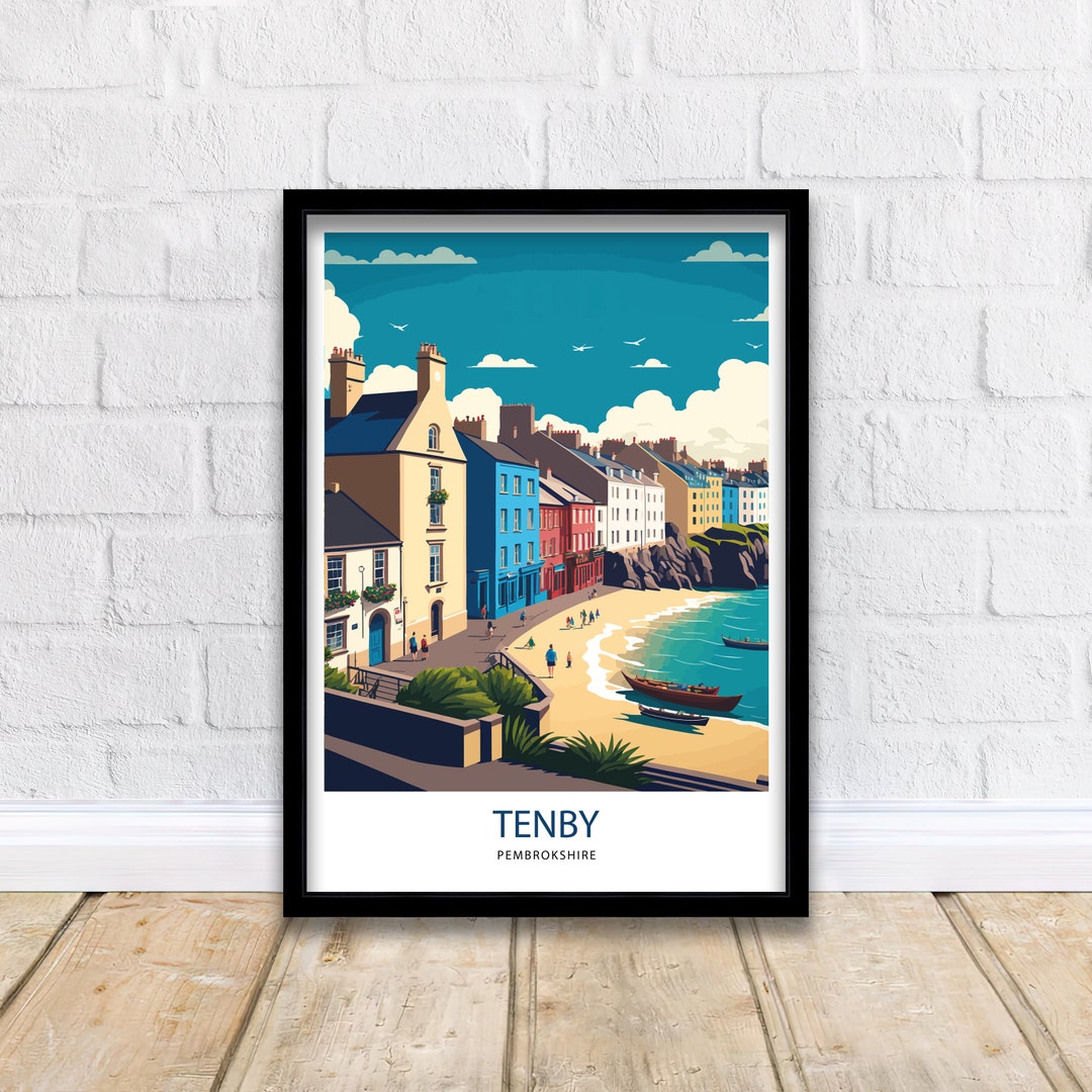 Tenby Pembrokshire Travel Poster, Art Print , Wall Art, Art Print - Etsy UK