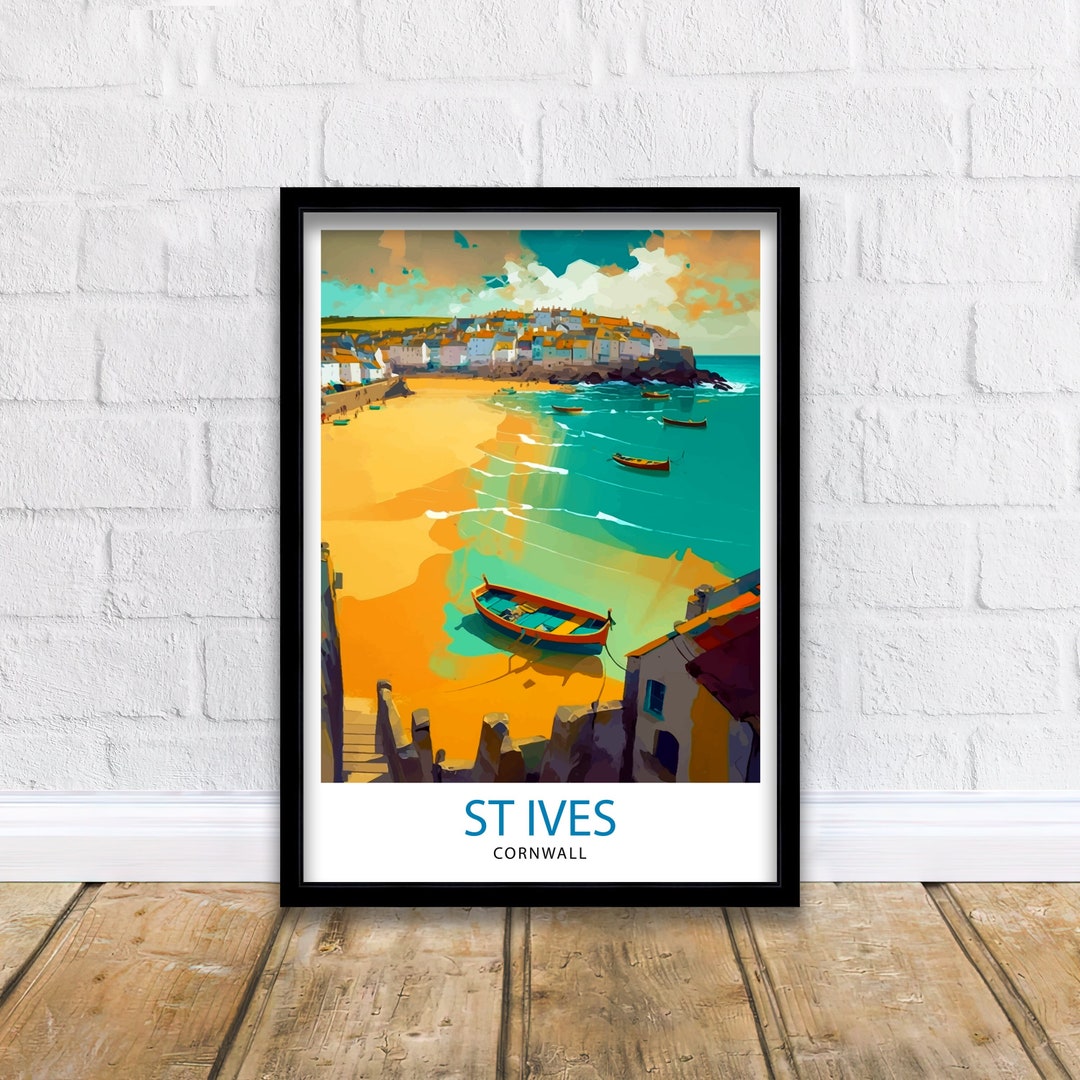 St Ives Cornwall Travel Print St Ives Wall Decor St Ives Poster ...