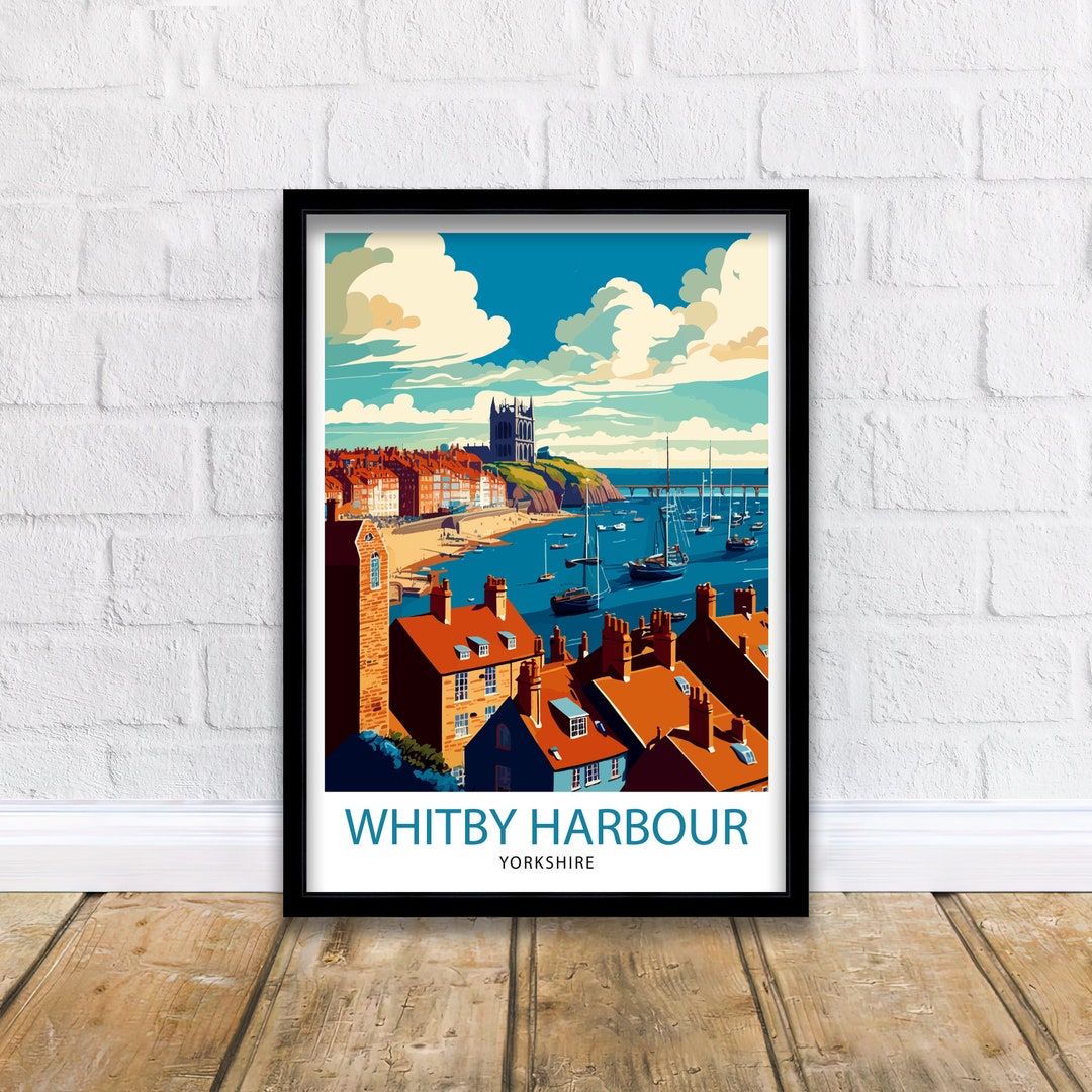 Whitby Harbour Travel Print Whitby Wall Decor Whitby Home Living Decor ...