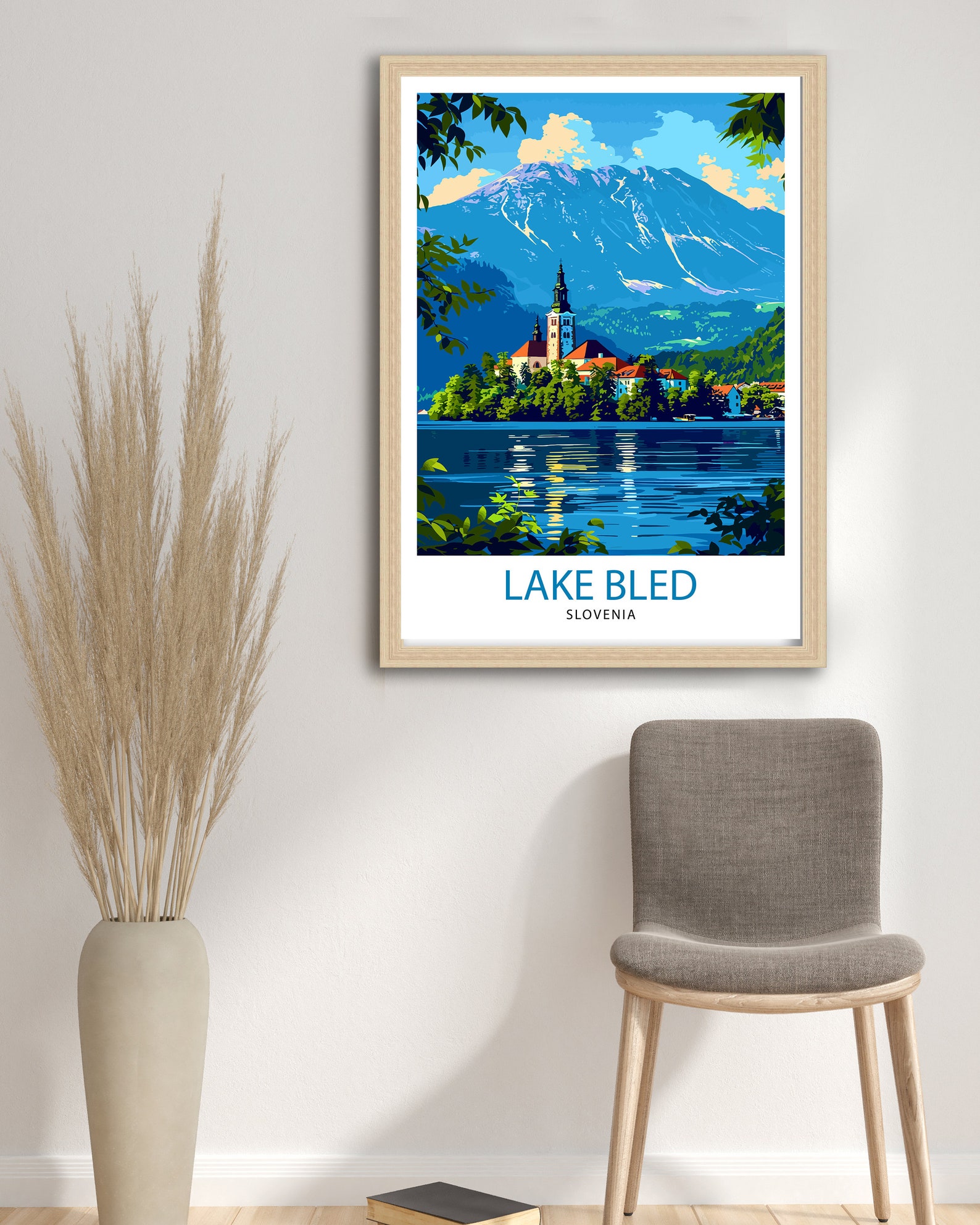 Lake Bled Slovenia Travel Poster Alpine Lake Art Bled Castle Print ...