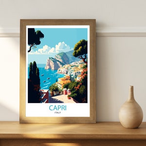 Capri Italy Travel Print , Capri Wall Decor, Capri Home Living Decor ...