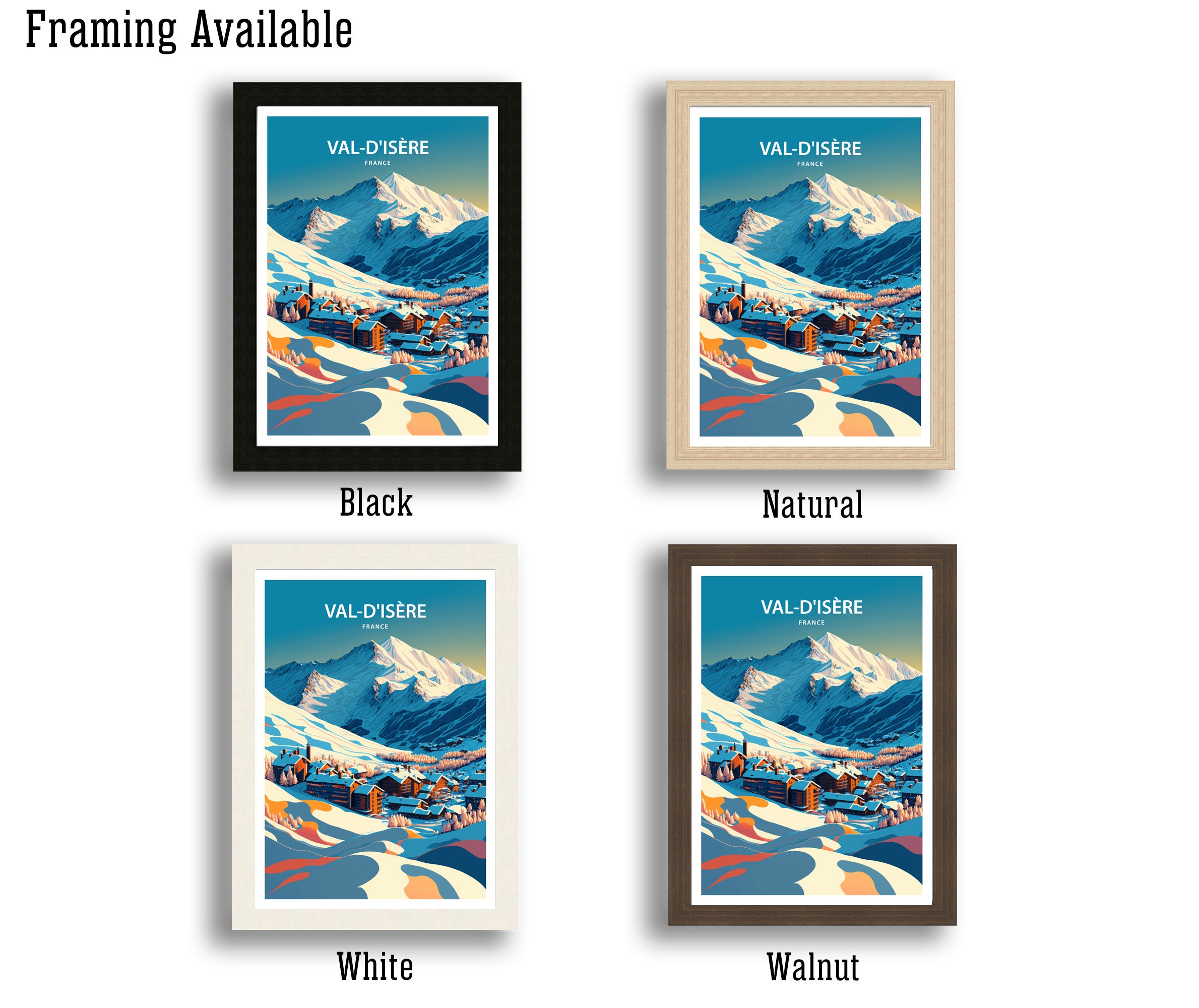 Val D'isere Travel Print | Ski Poster| Travel Poster| Ski Print| Val Di ...