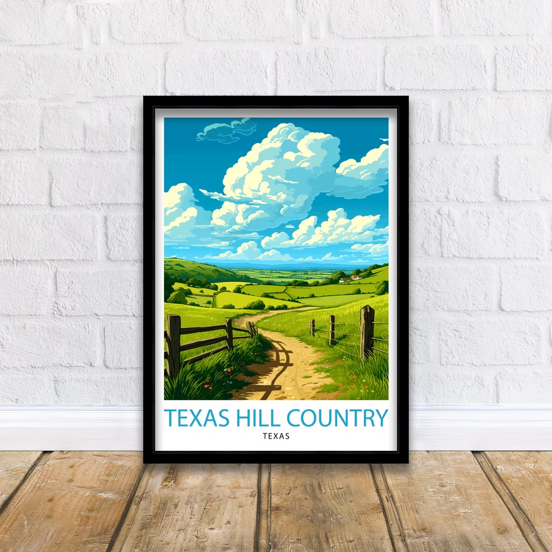 Texas Hill Country Travel Print| Texas Wall Art Texas Home Decor Texas ...