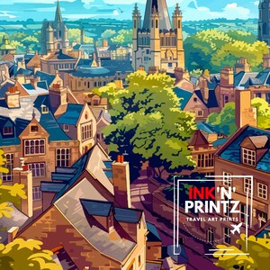Oxford England Travel Print Wall Decor Wall Art Oxford Wall Hanging ...