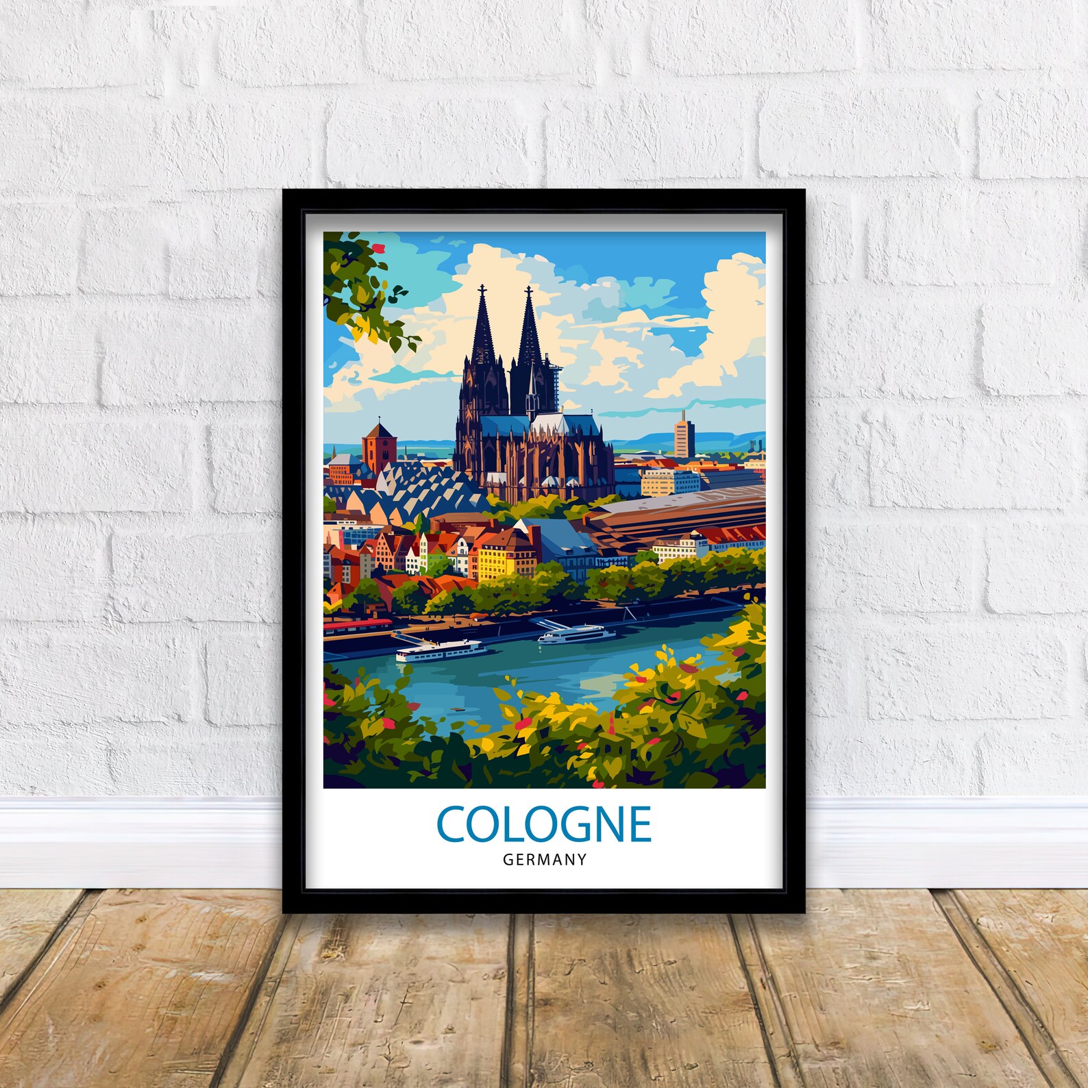 Cologne Germany Travel Print , Cologne Wall Decor, Cologne Home Living ...
