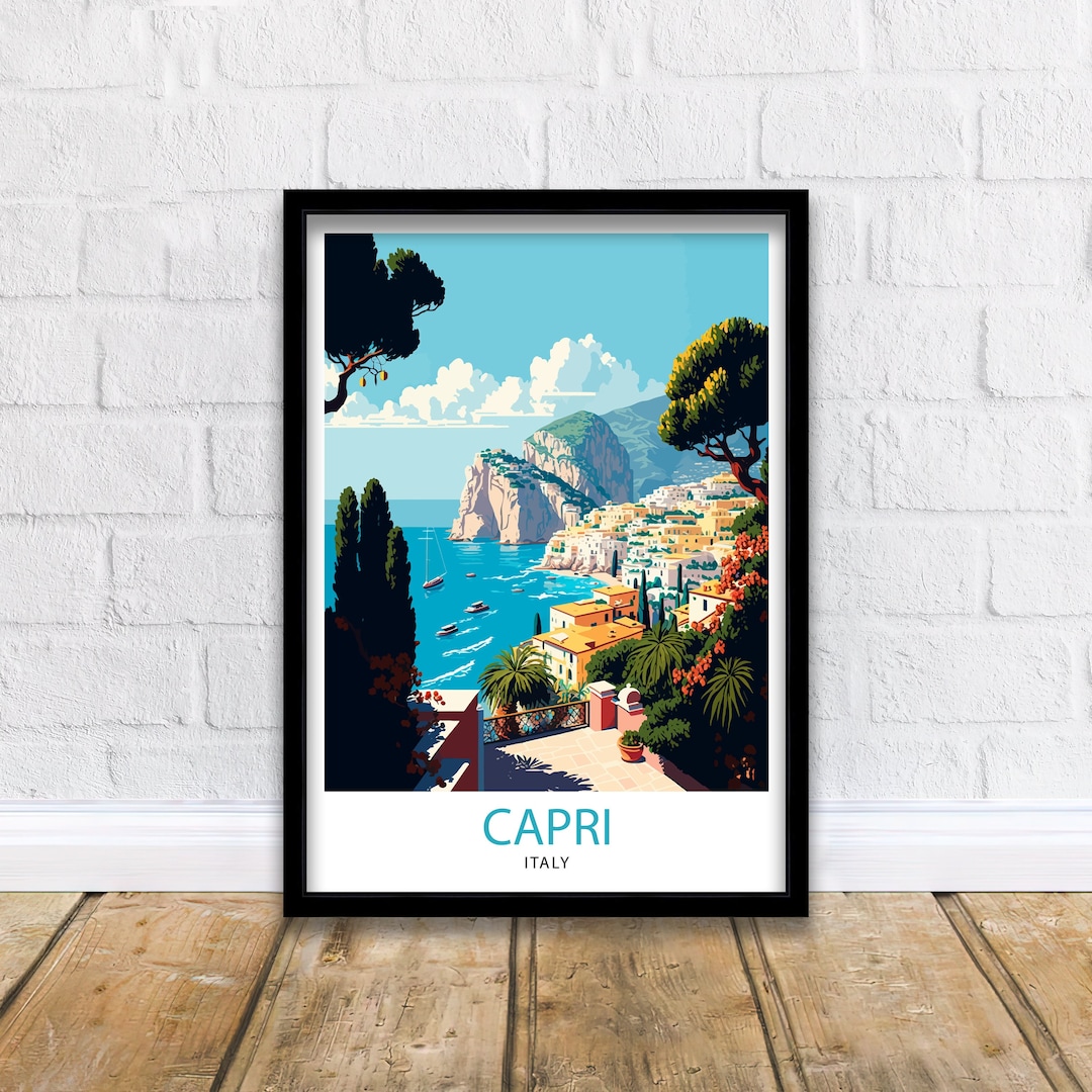 Capri Italy Travel Print , Capri Wall Decor, Capri Home Living Decor ...