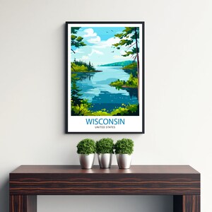 Wisconsin Travel Print Wall Decor Wall Art Wisconsin Wall Hanging Home ...