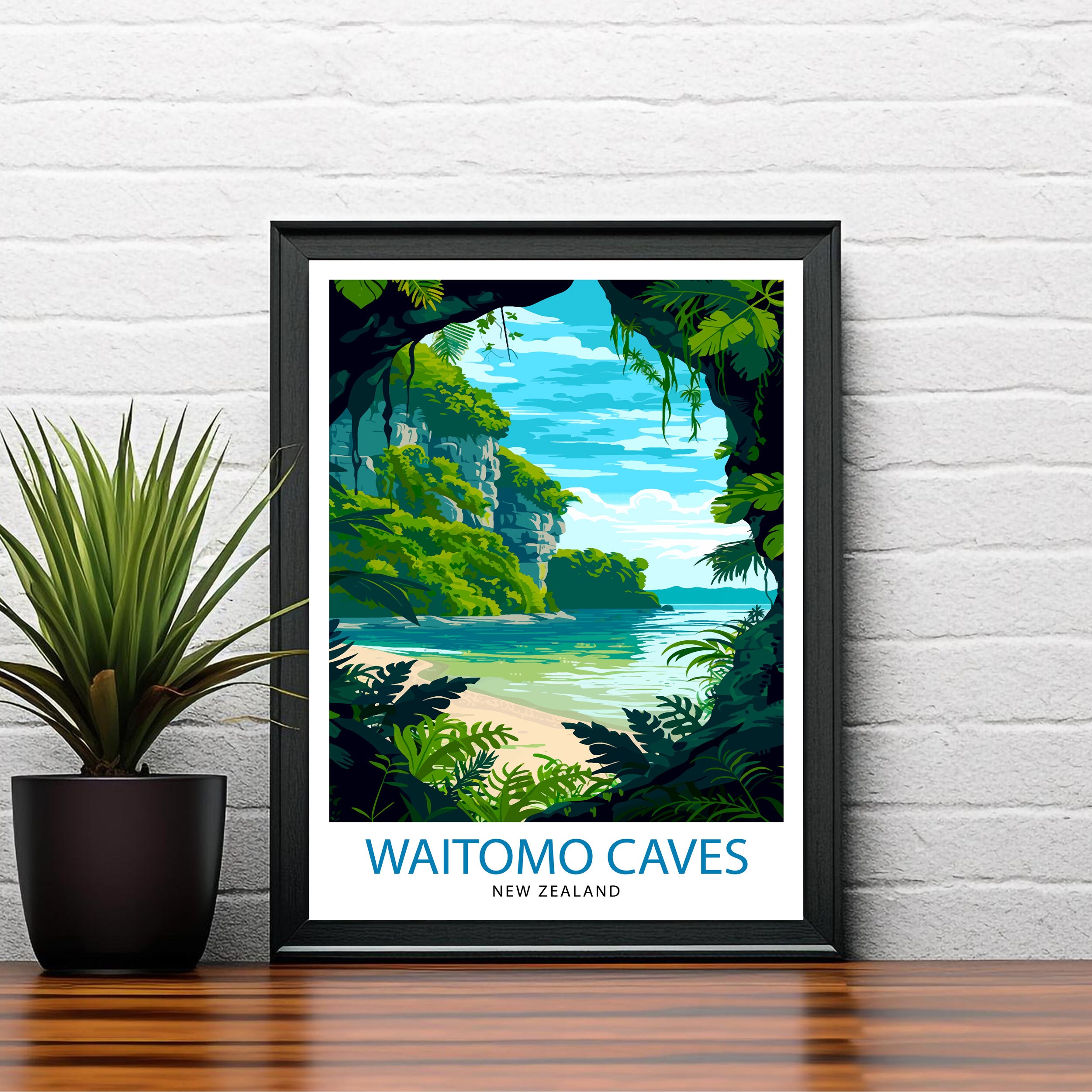 Waitomo Caves New Zealand Travel Print Wall Decor Wall Art Waitomo ...