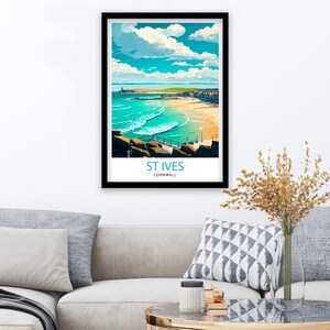 St Ives Cornwall Travel Print St Ives Wall Art St Ives Illustration ...