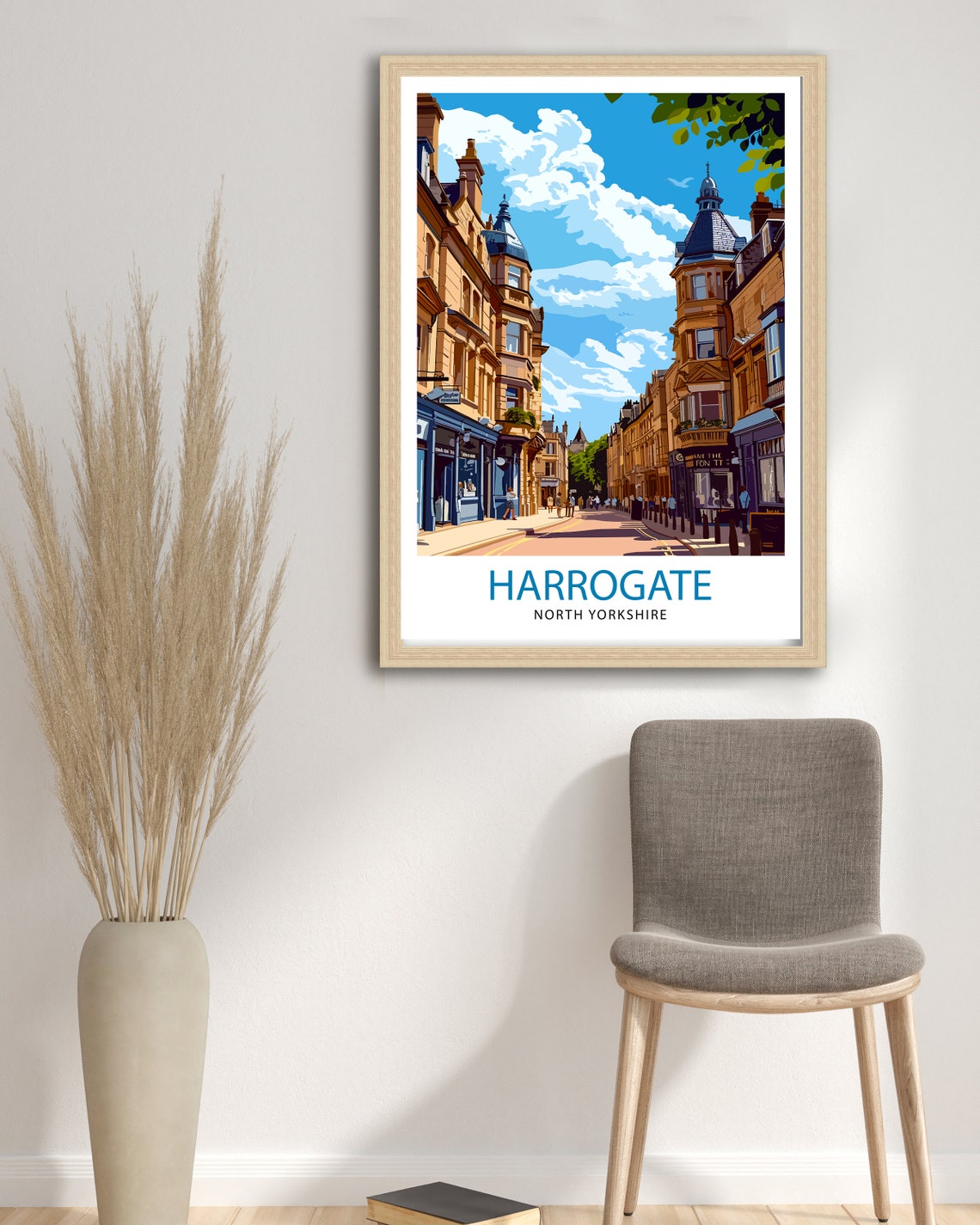 Harrogate Yorkshire Print English Spa Town Art Victorian Architecture ...