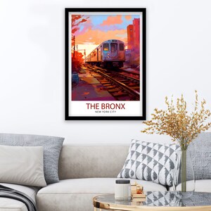 The Bronx New York Travel Print| Bronx Wall Decor Bronx Poster New York ...