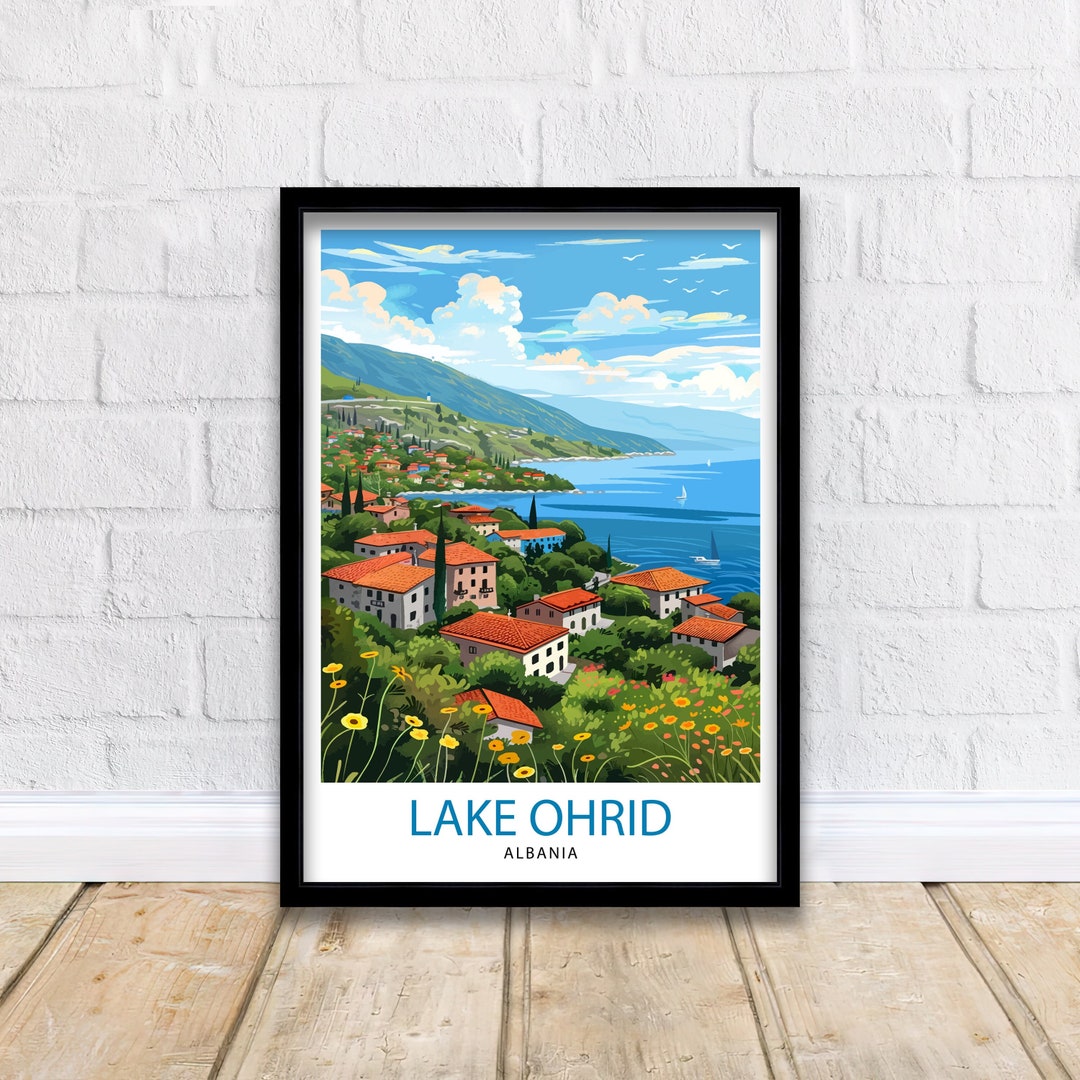 Lake Ohrid North Macedonia Travel Print Wall Decor Wall Art Lake Ohrid ...