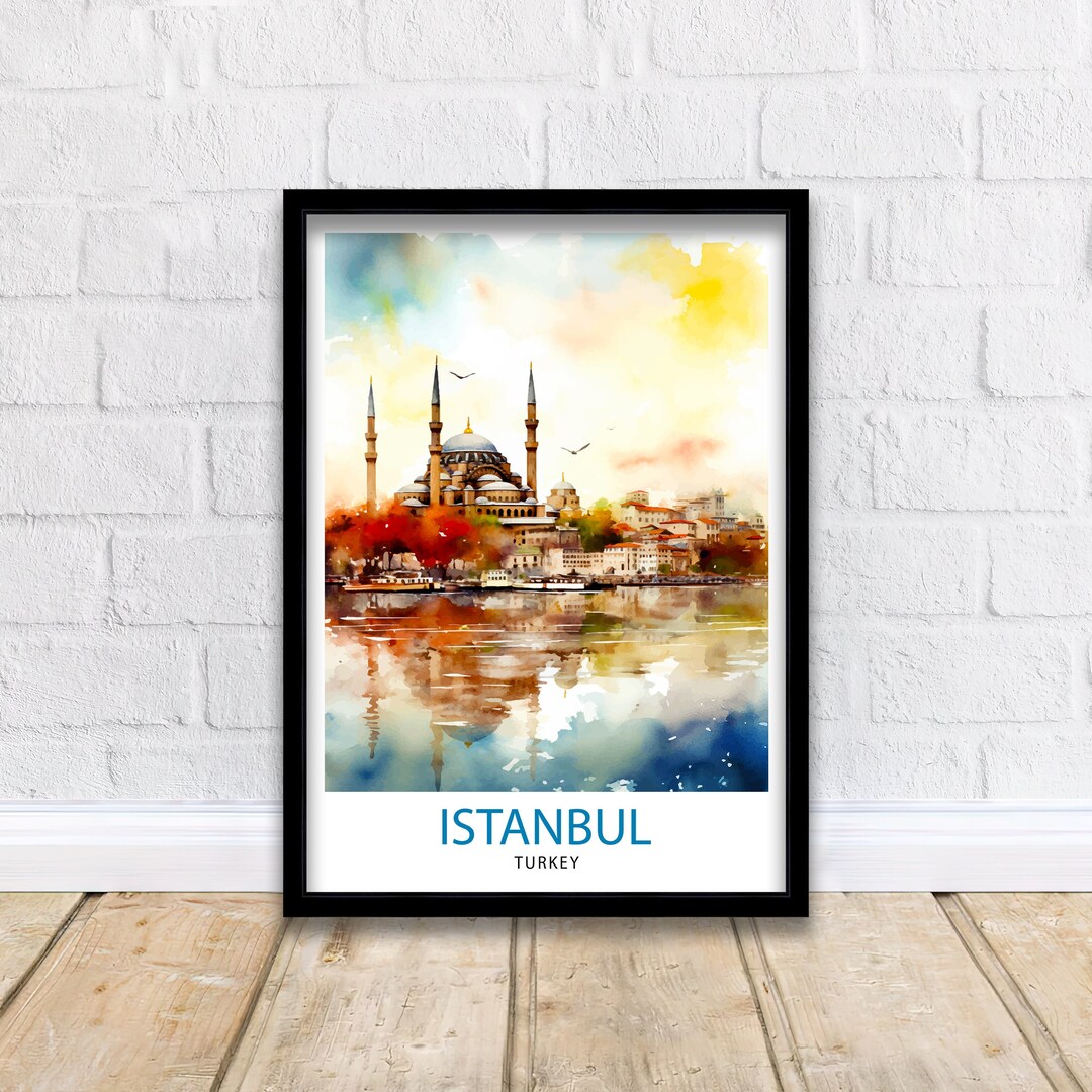 Istanbul Turkey Travel Print Istanbul Wall Art Turkey Illustration ...
