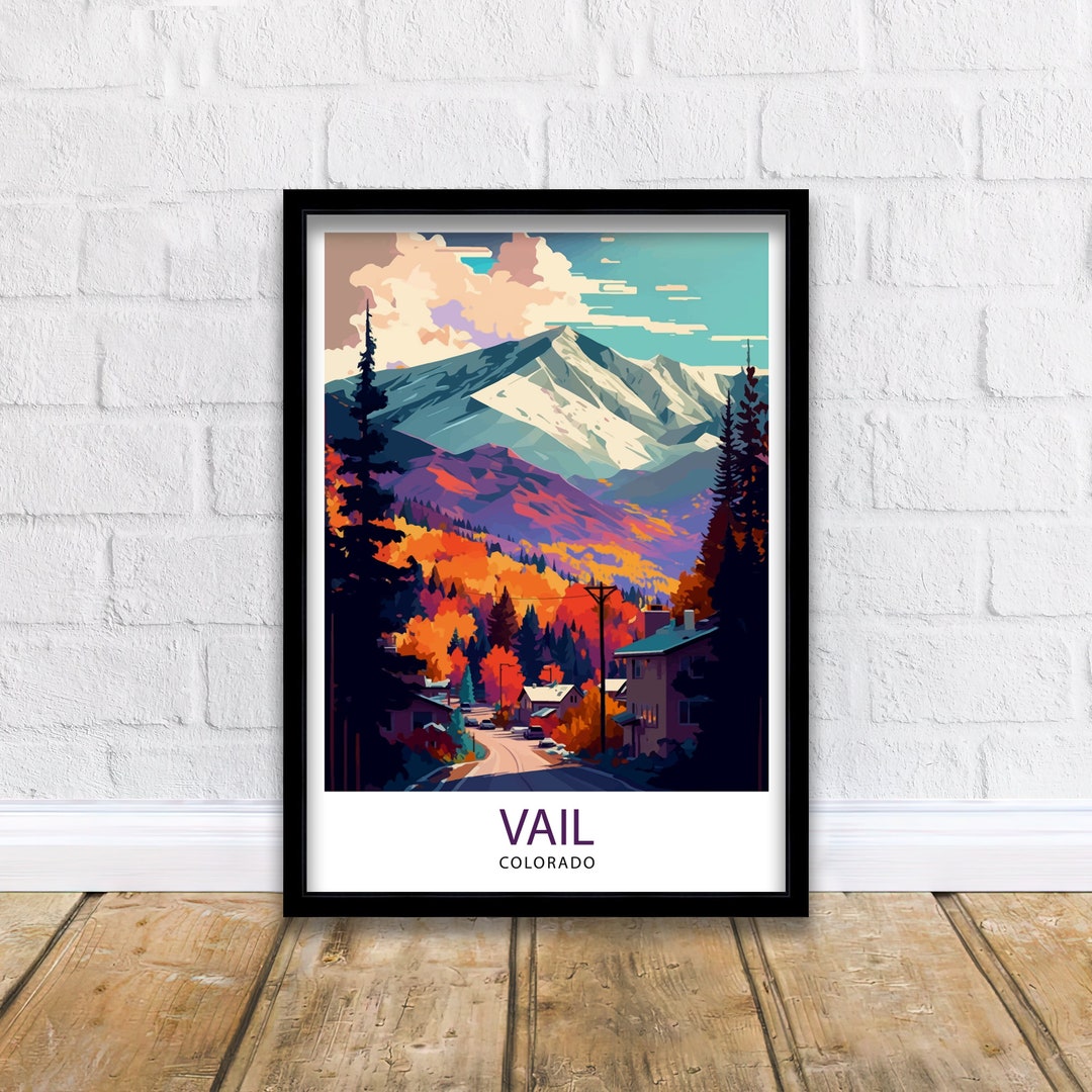 Vail Colorado Travel Poster Vail Wall Art Vail Mountain Print| Colorado ...