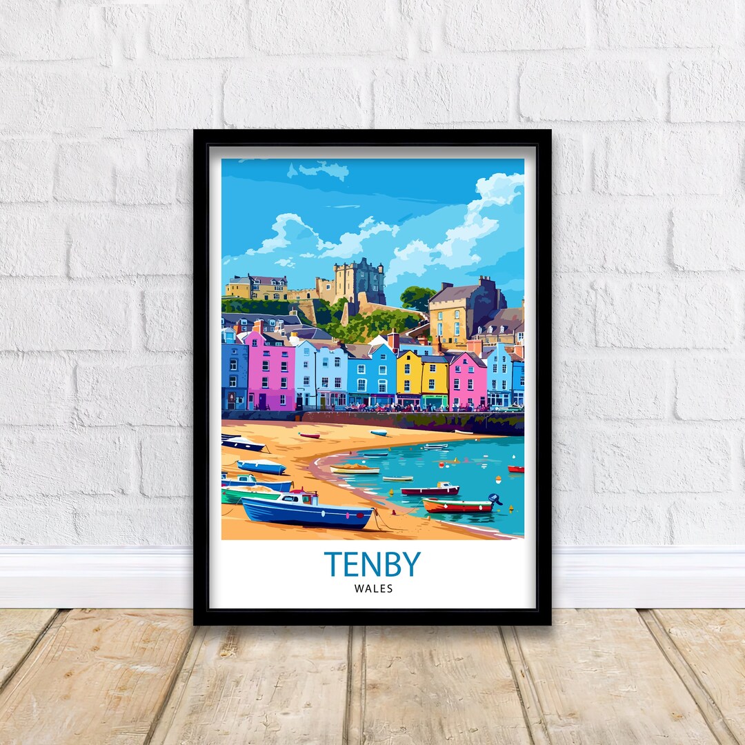 Tenby Pembrokshire Travel Poster, Art Print , Wall Art, Art Print - Etsy
