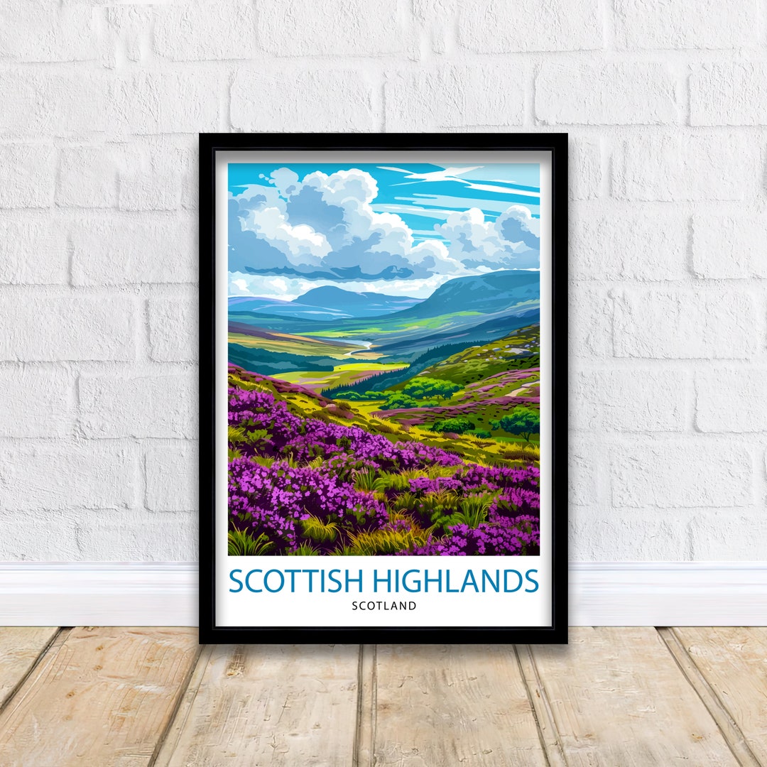 Scottish Highlands Travel Print Wall Decor Wall Art Scottish Highlands ...