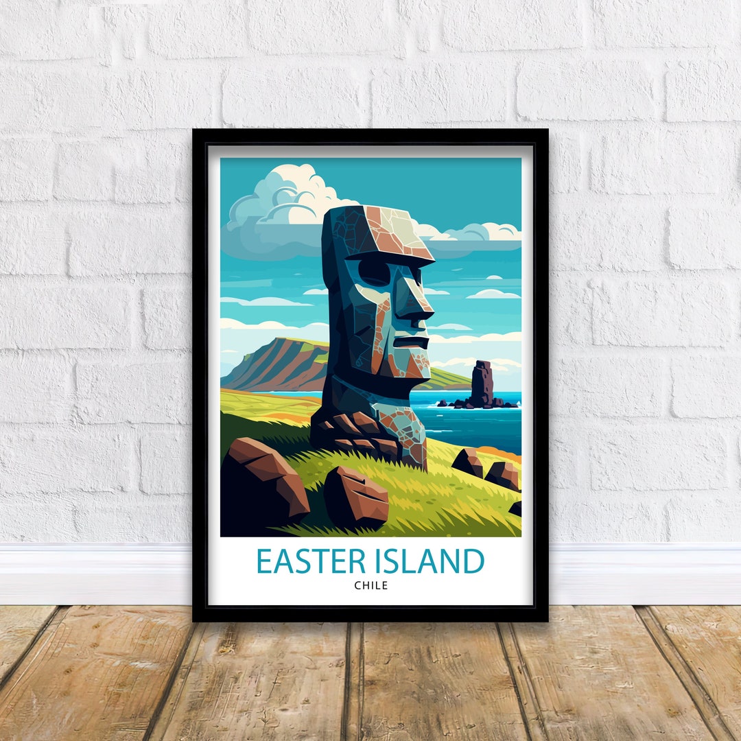 Easter Island Chile Travel Print Easter Island Wall Decor Easter Island ...