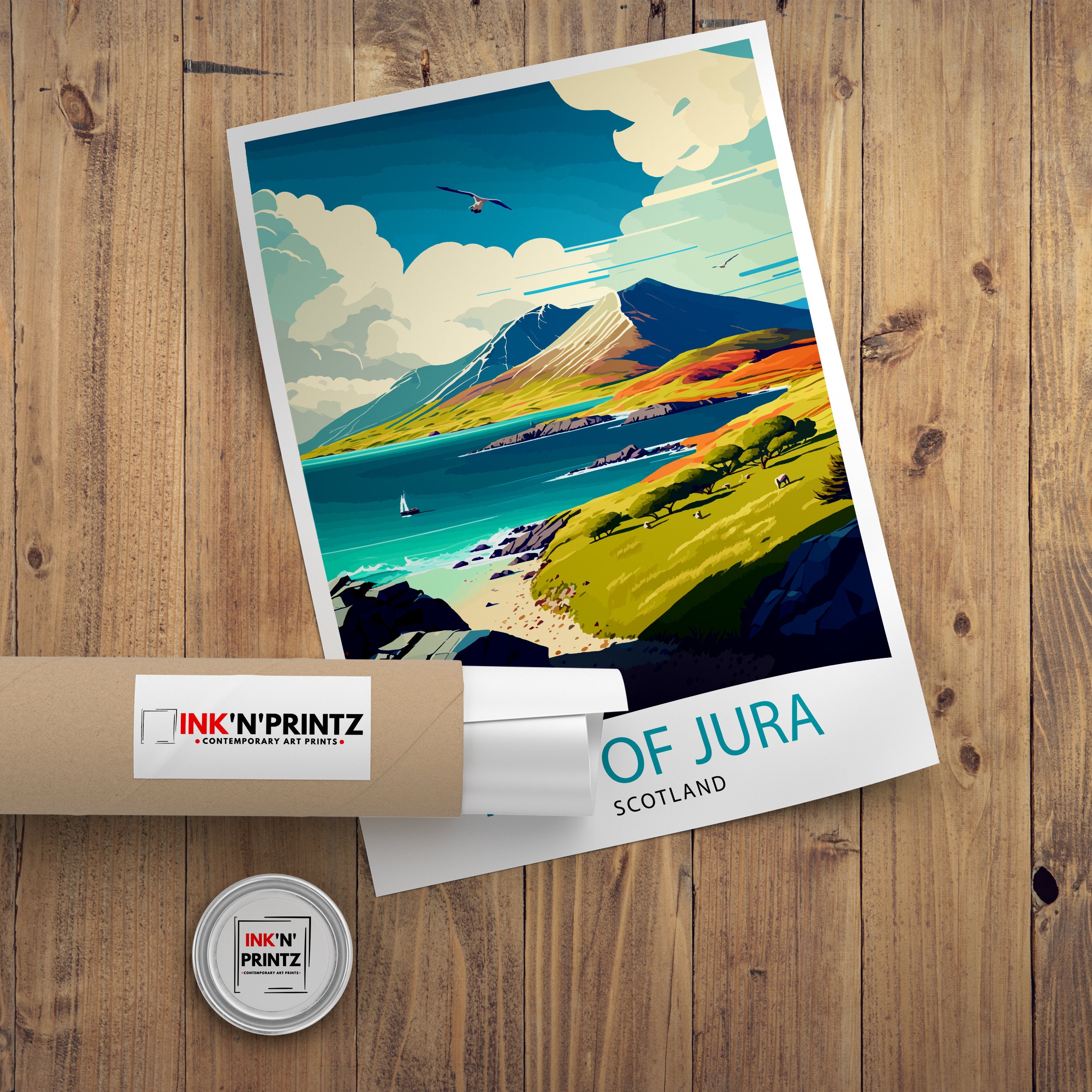 Isle of Jura Travel Print Jura Island Wall Art Scotland Travel Poster ...