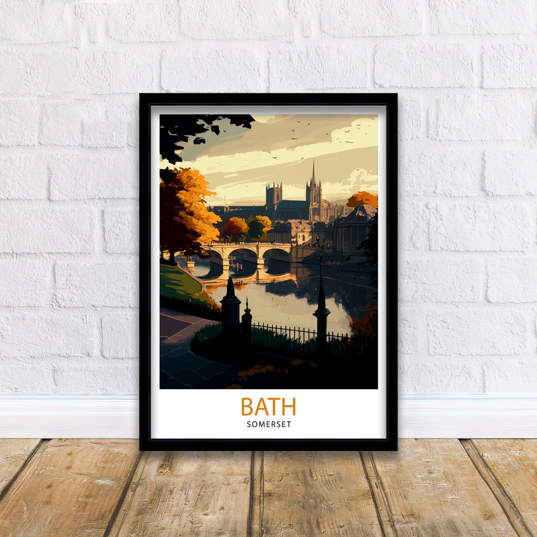 Bath Somerset Travel Print Bath Wall Art Bath England Illustration ...
