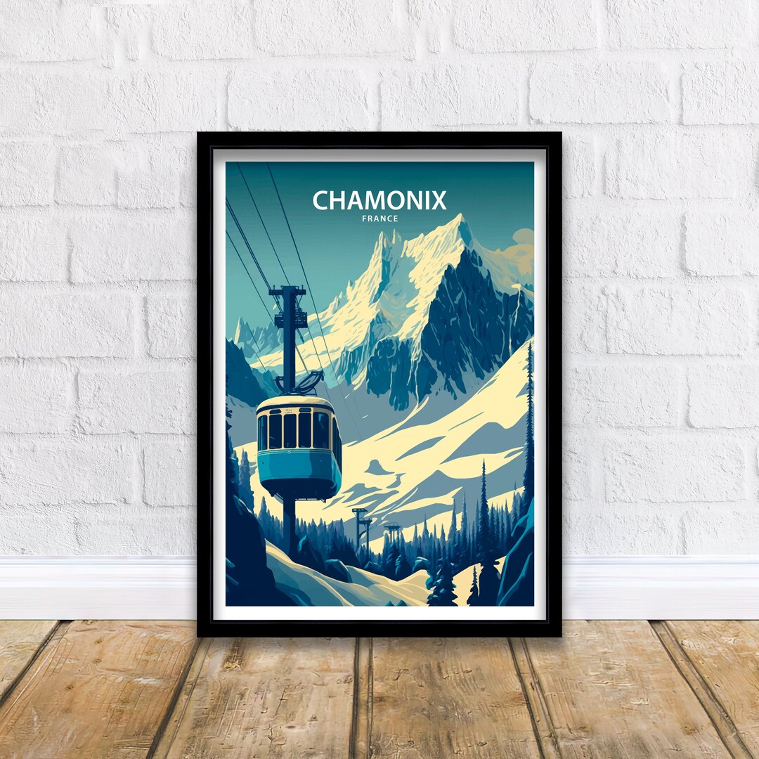 Chamonix Travel Print | Ski Poster | Chamonix Poster | Skiing | Travel ...