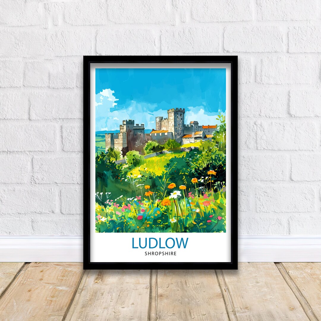 Ludlow Shropshire Travel Print Wall Decor Wall Art Ludlow Wall Hanging ...