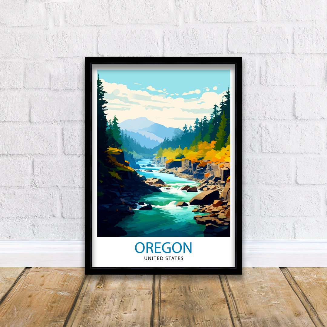 Oregon US Travel Print| Oregon Wall Decor Oregon Poster US Travel ...