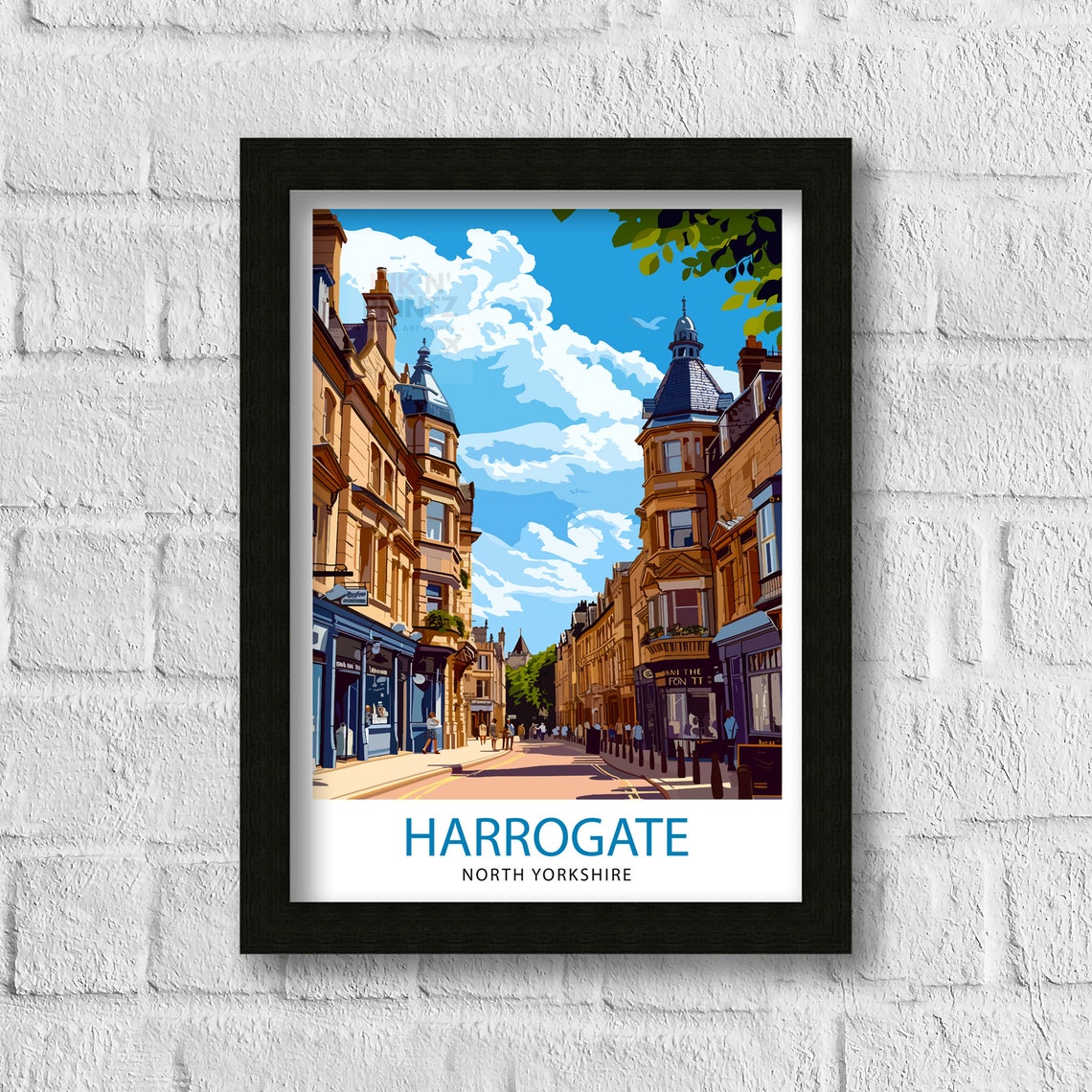 Harrogate Yorkshire Print English Spa Town Art Victorian Architecture ...