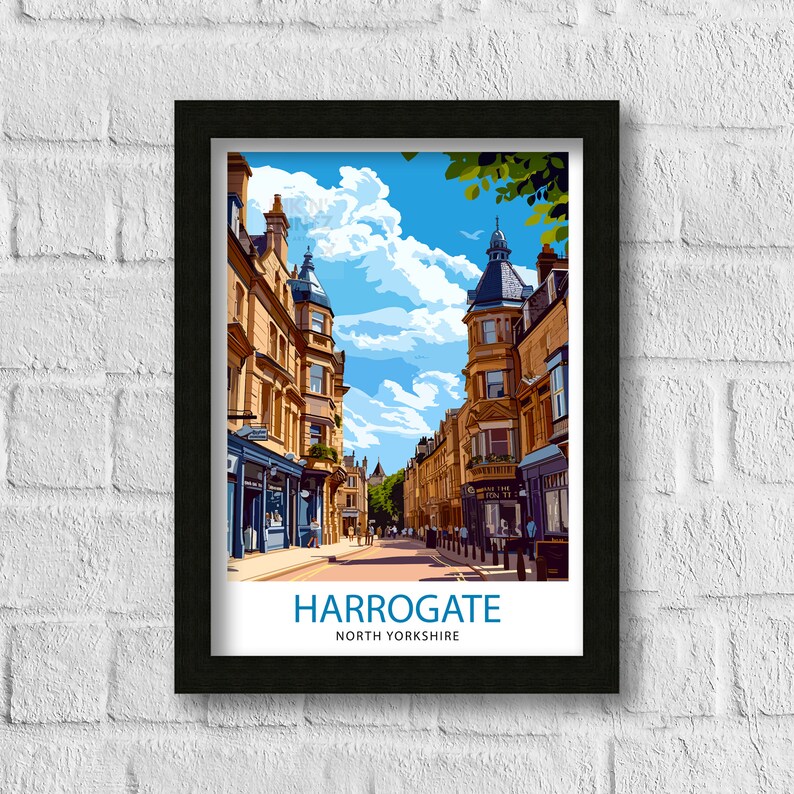 Harrogate Yorkshire Print English Spa Town Art Victorian Architecture ...