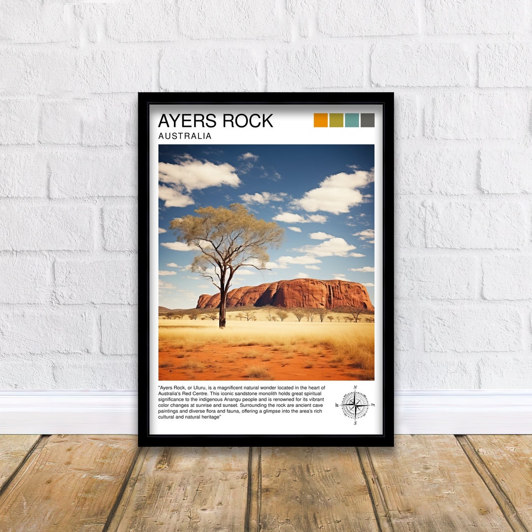 Ayers Rock Australia Travel Print Ayers Rock Wall Decor Ayers Rock ...