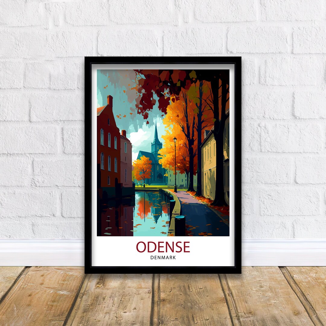 Odense Denmark Travel Print Odense Wall Art Denmark Travel Poster ...