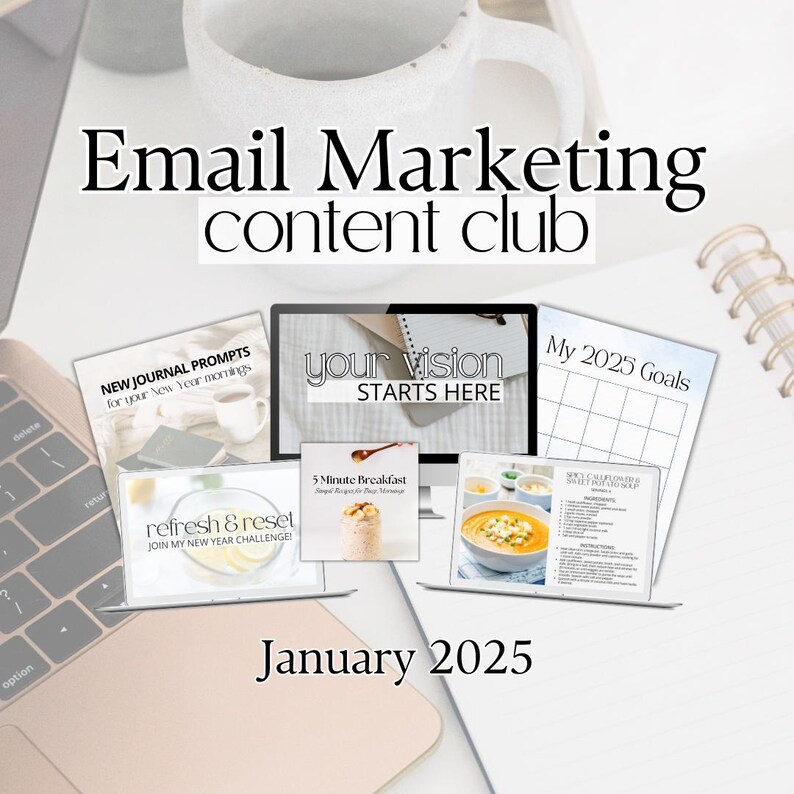 January Monthly Newsletter Content | Email Marketing Templates - Etsy