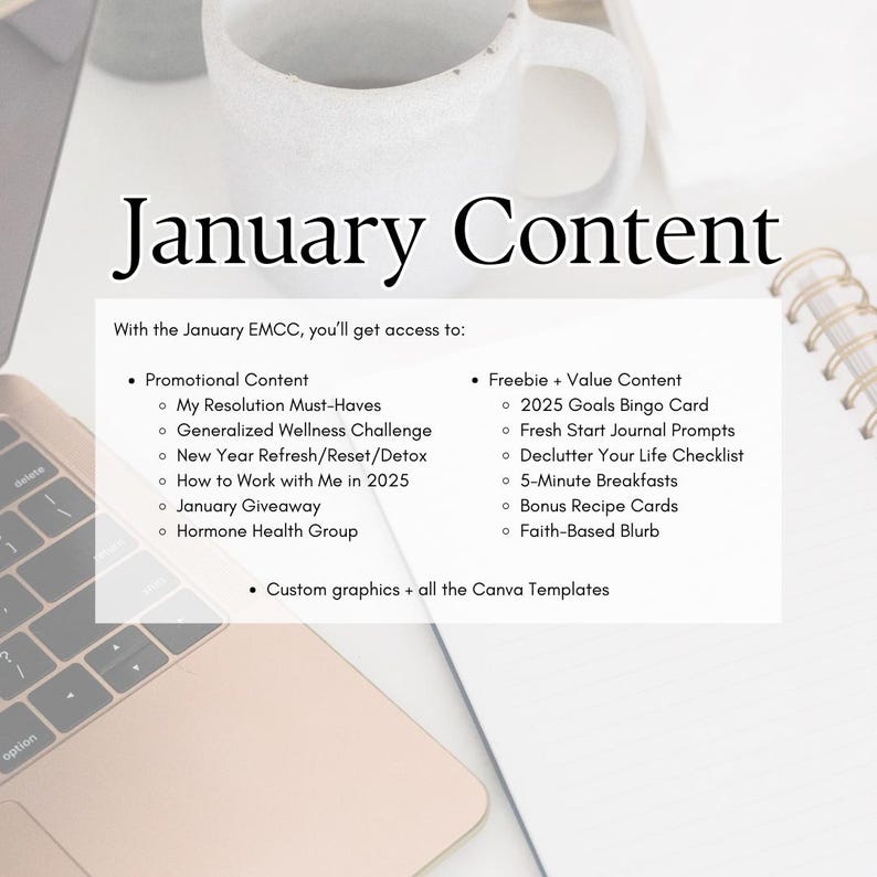 January Monthly Newsletter Content | Email Marketing Templates - Etsy