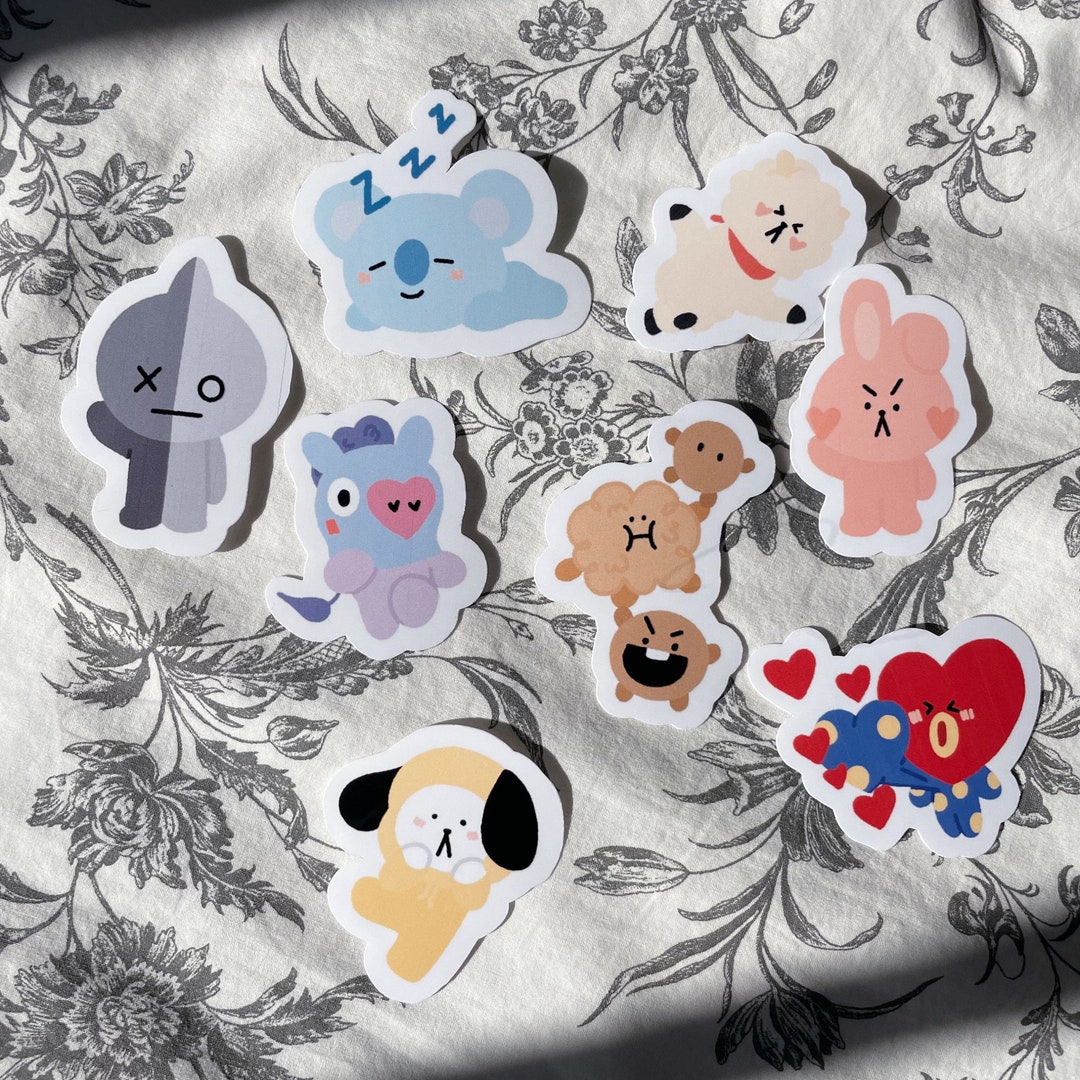 Bts 21 Character Sticker Pack - Etsy