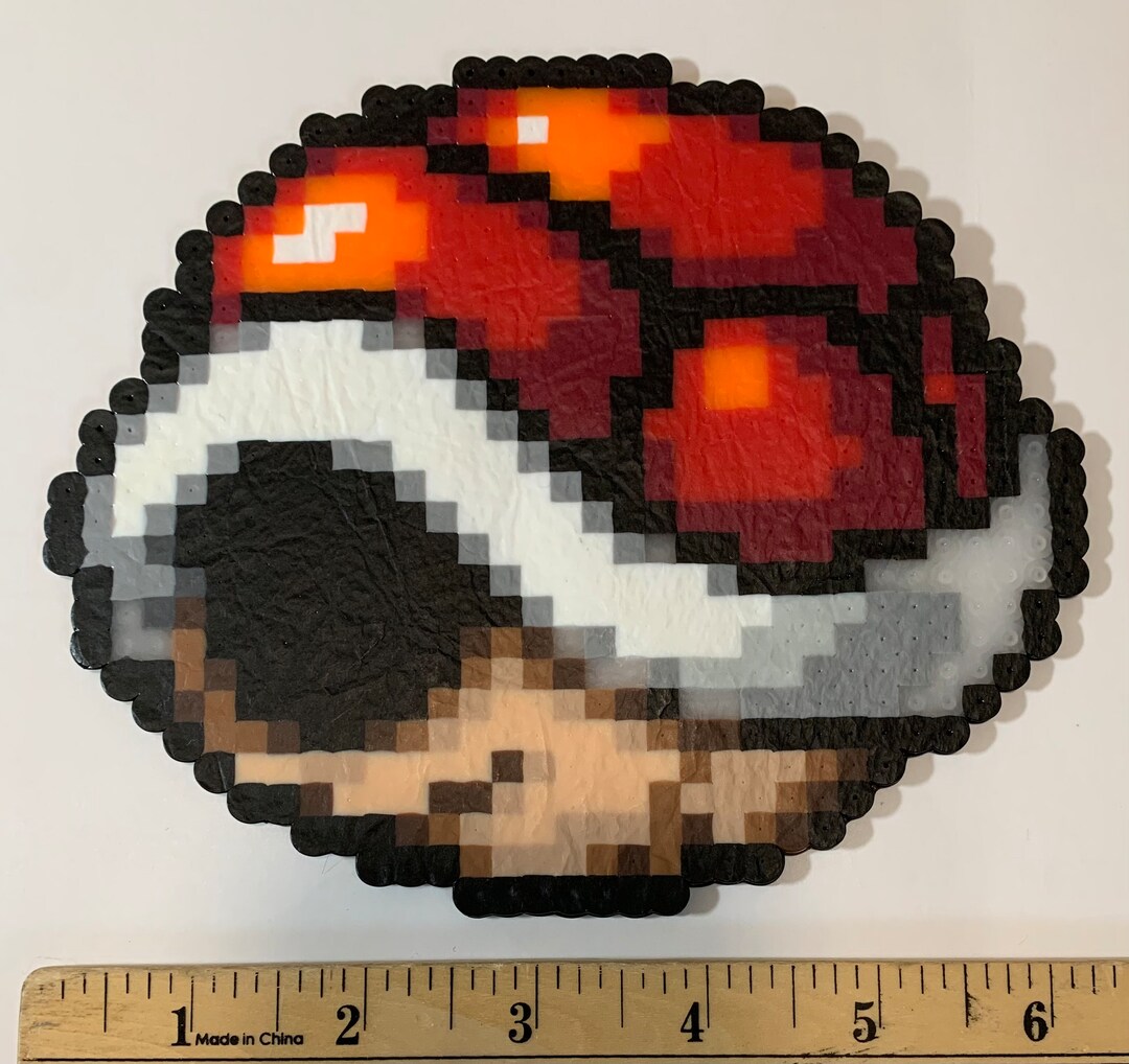 Mario Kart Large Red Koopa Shell Perler Bead Creation - Etsy