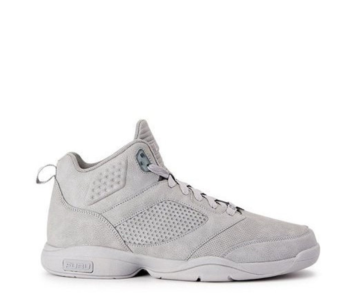 Custom Painted Black Fubu Men's Knight Basketball Shoes and Gray Fubu ...