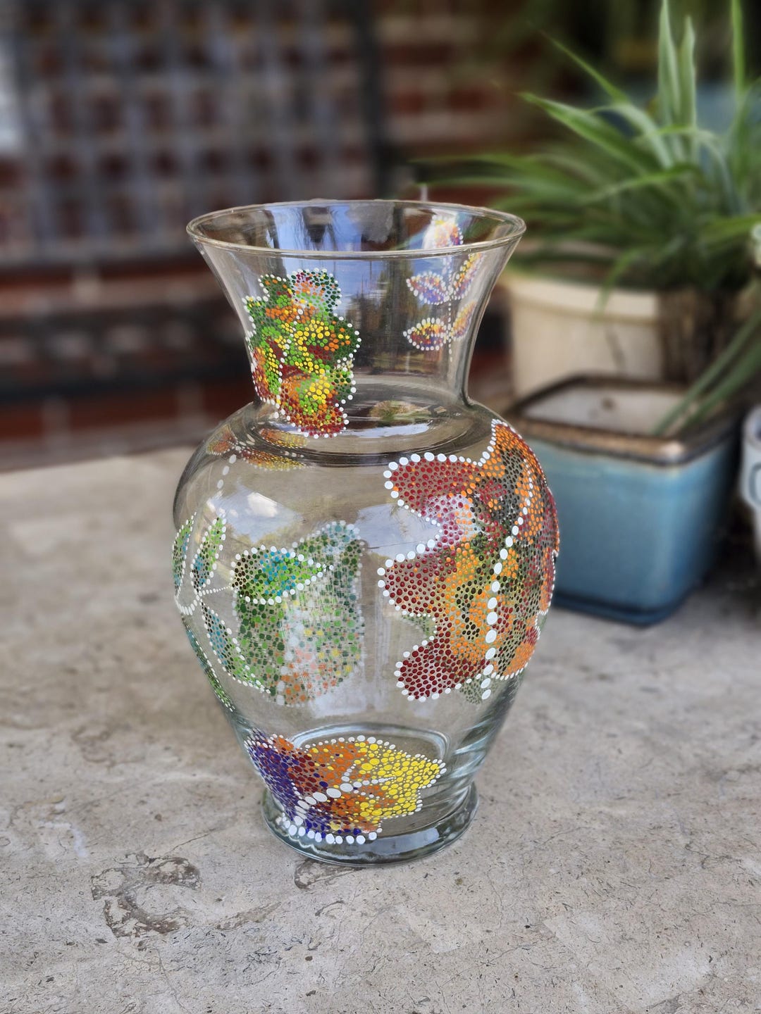 Glass Vase, Hand Painted, Fall Leaves, Fall Themed, 10.5inx5.5 In - Etsy